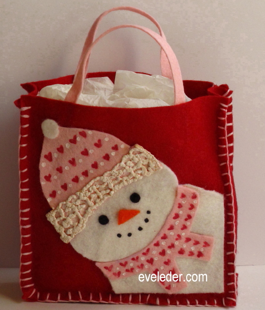 Free Snowman Gift Bag Pattern | Craft Designs by Eve Leder