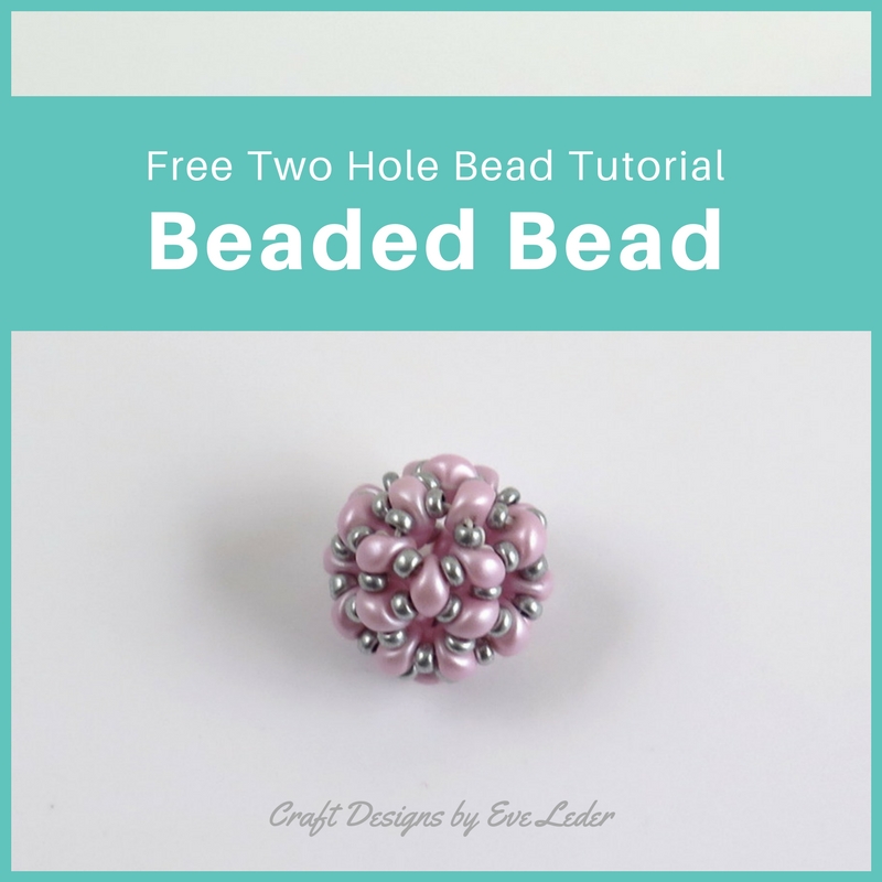 Two-Hole Es-O Mini Beaded Bead — Craft Designs by Eve Leder